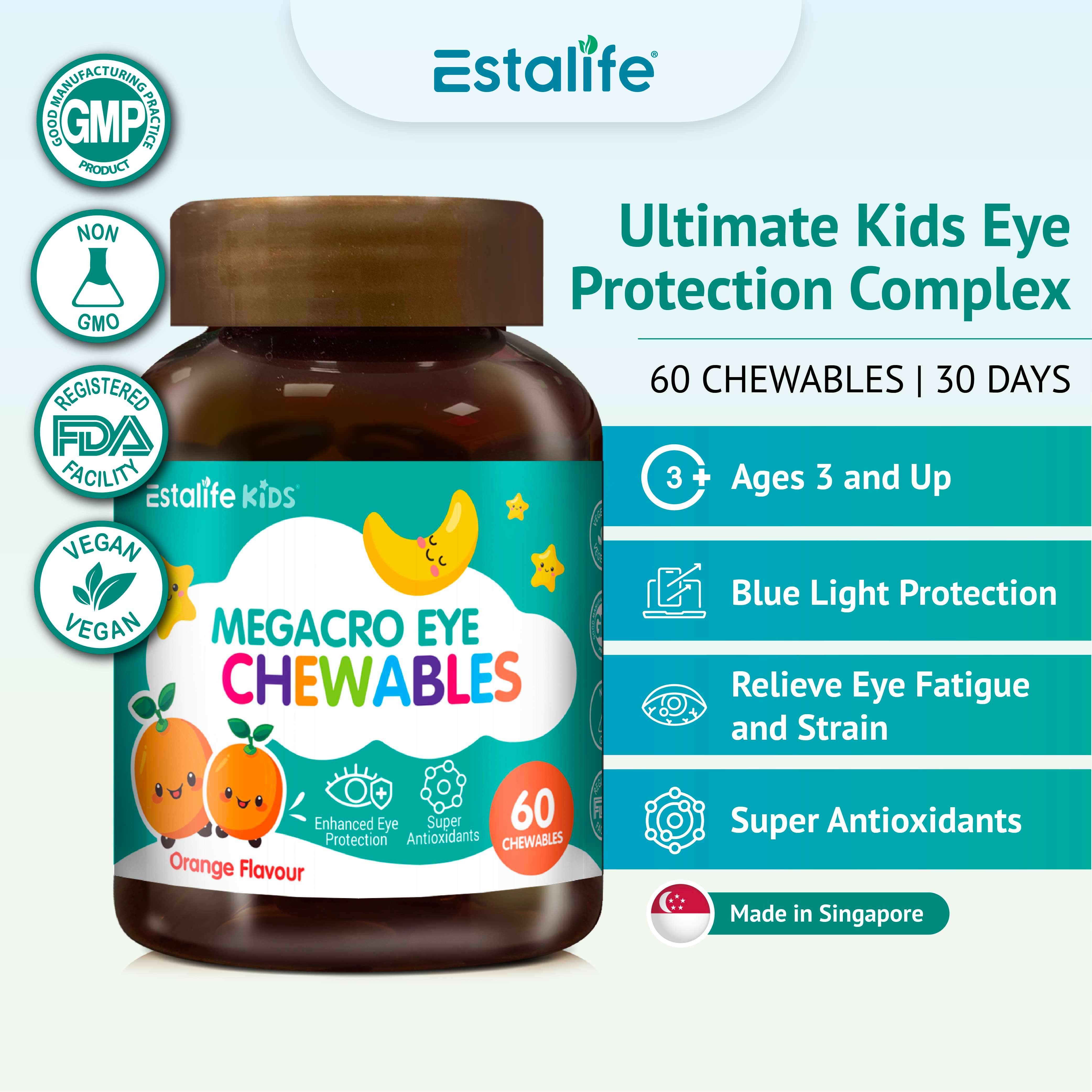 Estalife Kids MegaCro + Lutein Eye Chewables – Protect Against Blue ...